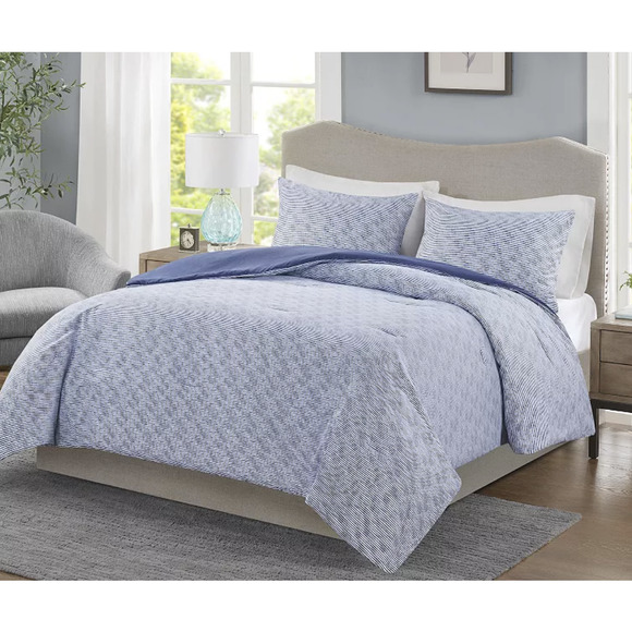 Madison Park | Bedding | Madison Park Essentials Blue Stripe Microfiber ...